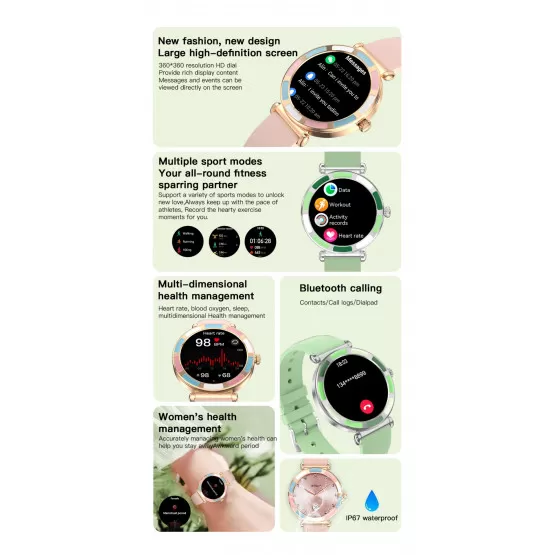 INF Multifunktionale Smartwatch mit Bluetooth-Anruffunktion